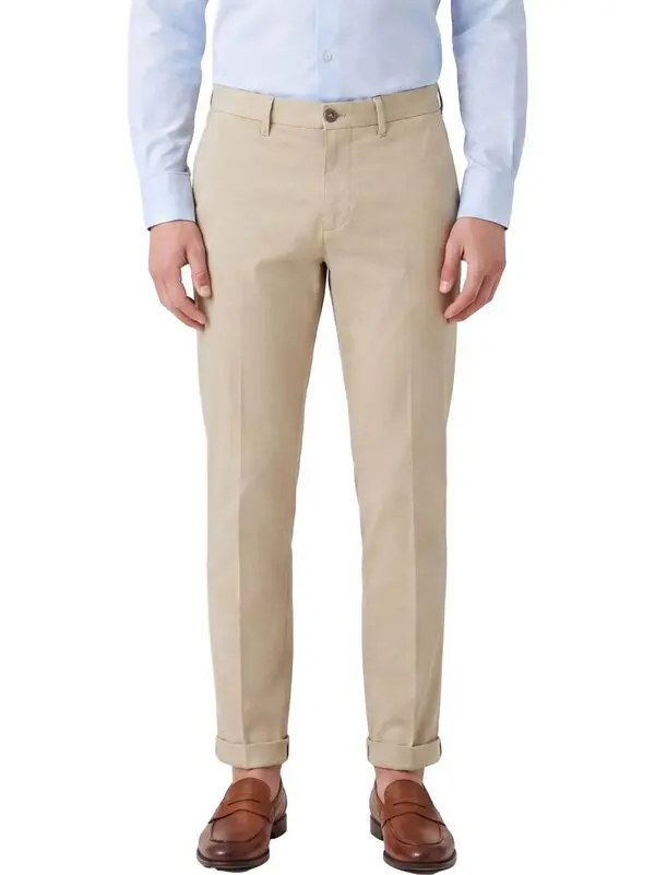 RE-HASH Tailored Chinos With Button Detail - Beige