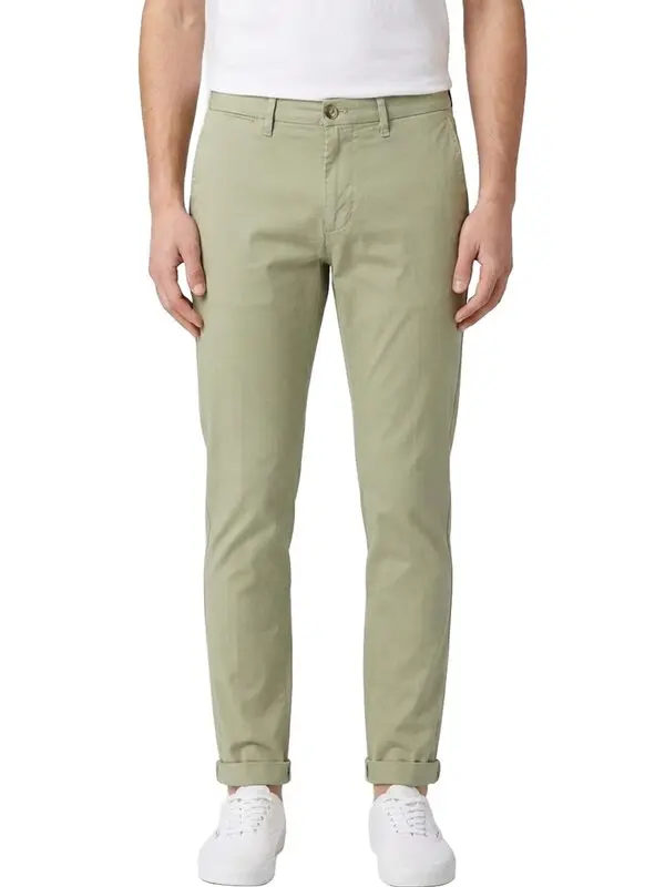 RE-HASH Tailored Chinos With Button Detail - Sage
