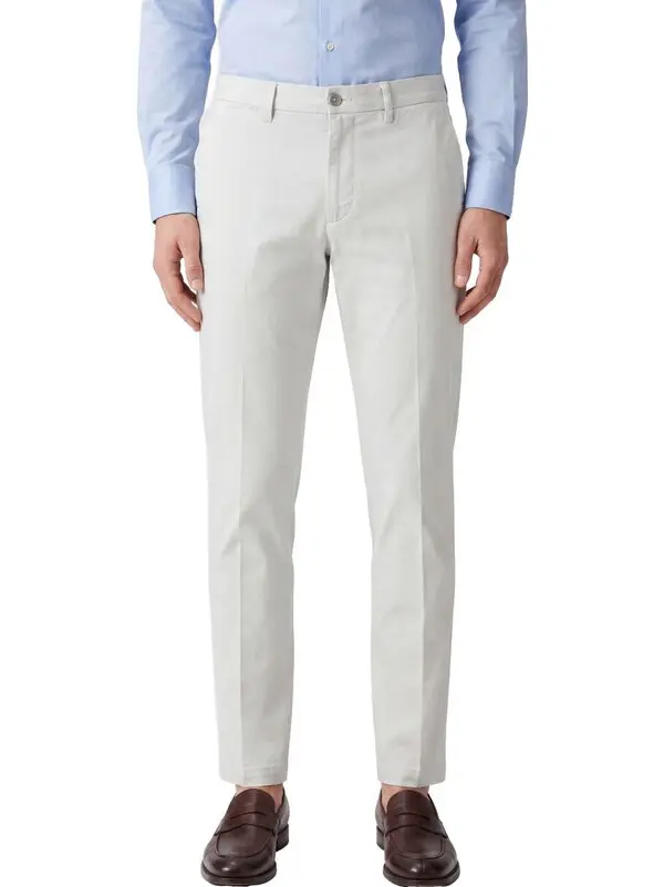 RE-HASH Tailored Chinos With Button Detail - White