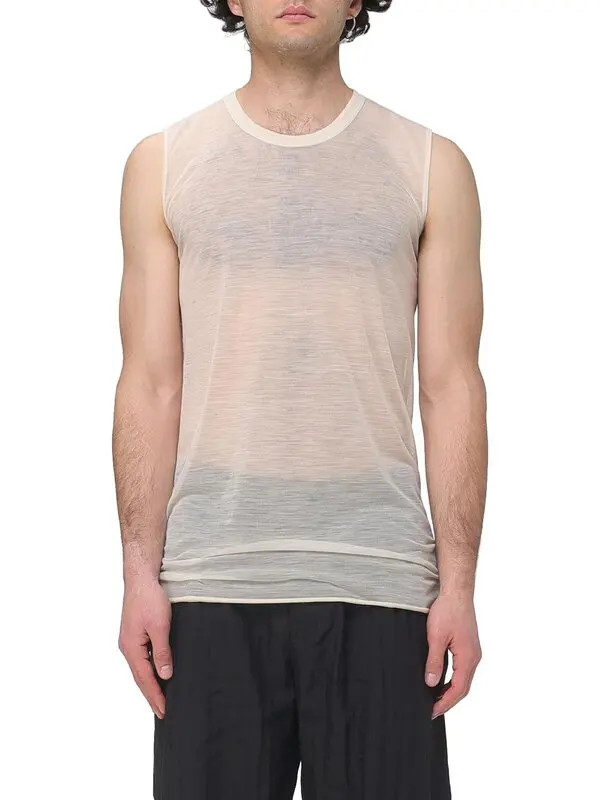 Rick Owens Transparent Wool Blend Tank Top - White