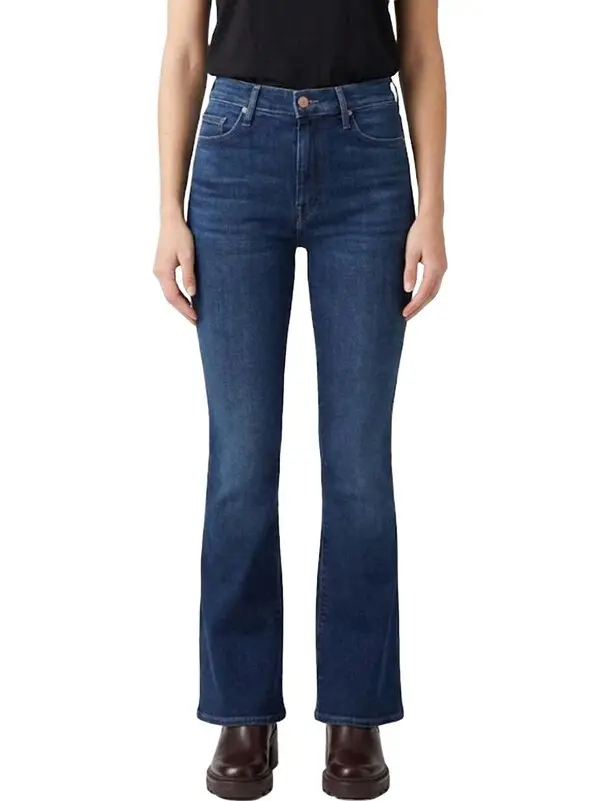 MOTHER Flared Jeans In Stretch Denim - Blue