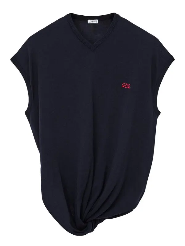Loewe Wool-blend Sweater Vest - Navy