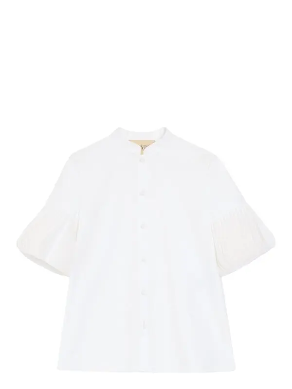 Valentino Garavani Cotton Organza-cuff Shirt - White
