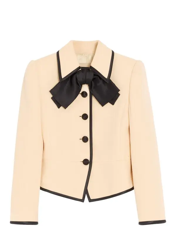 Valentino Garavani Virgin Wool Bow-tie Blazer - Ivory