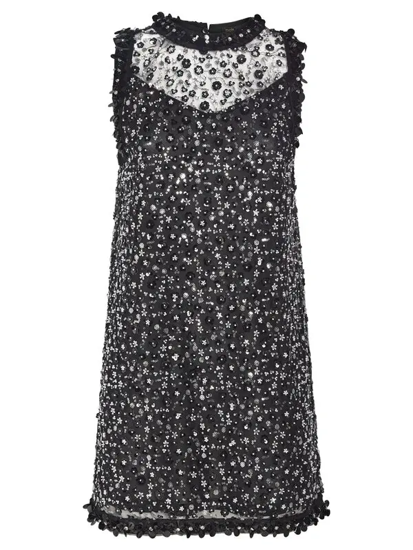 Maje Embellished Mini Sheath Dress - Black