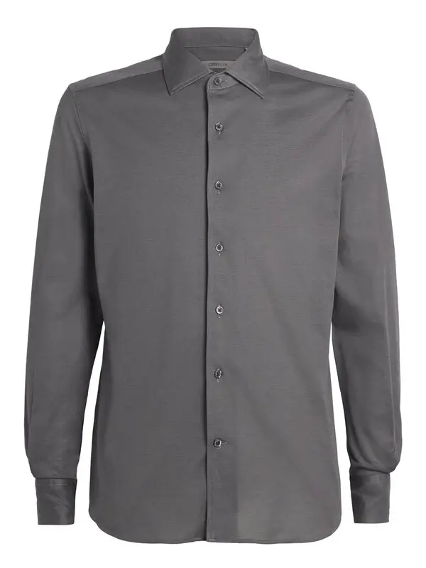 Corneliani Cotton Long-sleeve Shirt - Grey