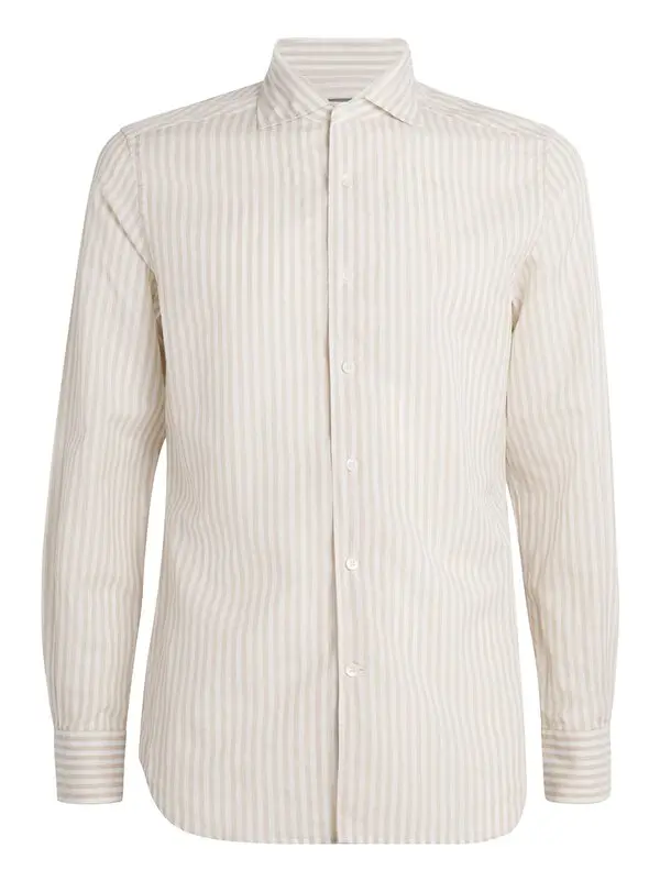 Corneliani Cotton Stripe Shirt - Brown