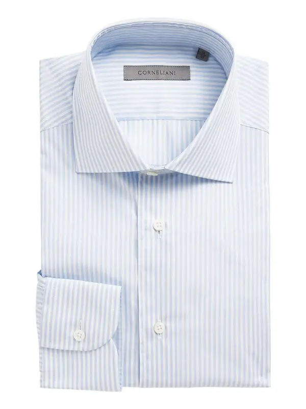 Corneliani Cotton Stripe Shirt - Blue