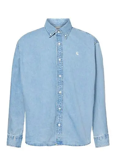 Carhartt Work In Progress Lucas Embroidered-logo Denim Shirt - Blue