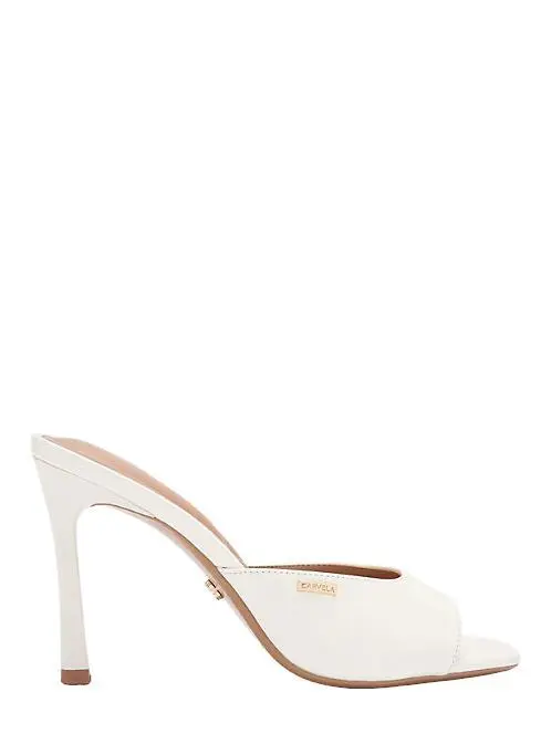 Carvela Isabella Heeled Faux-leather Mules - White