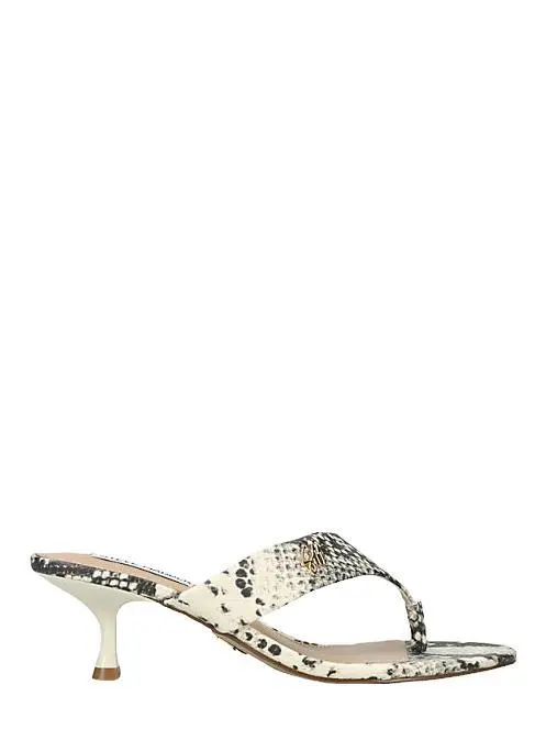 Steve Madden Soundview 236 Heeled Leather Sandals - Cream Comb