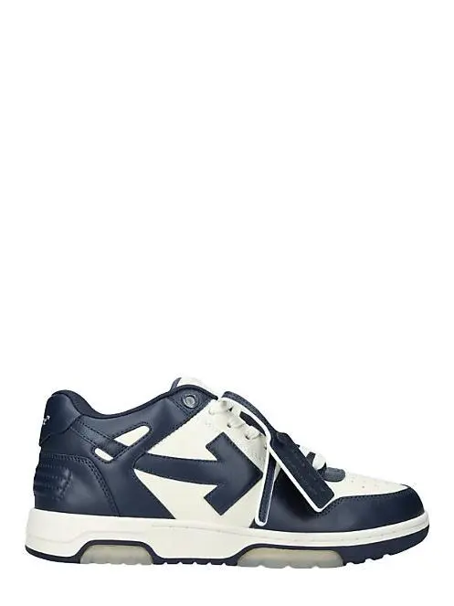 Off-White Out Of Office Leather Trainers - Navy