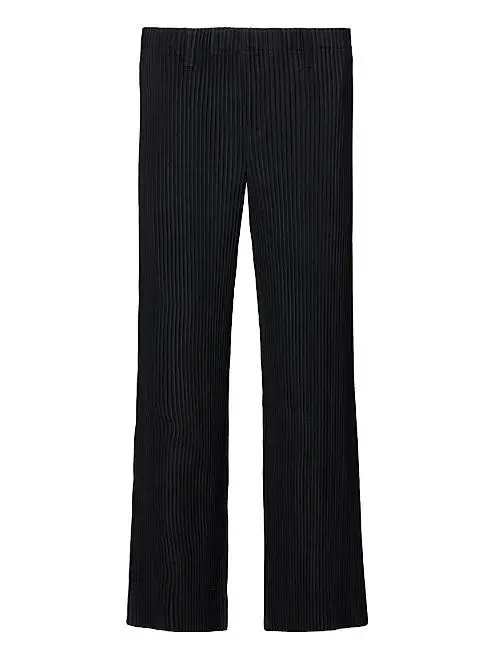 Issey Miyake Tailored Straight-leg Knit Trousers - Black