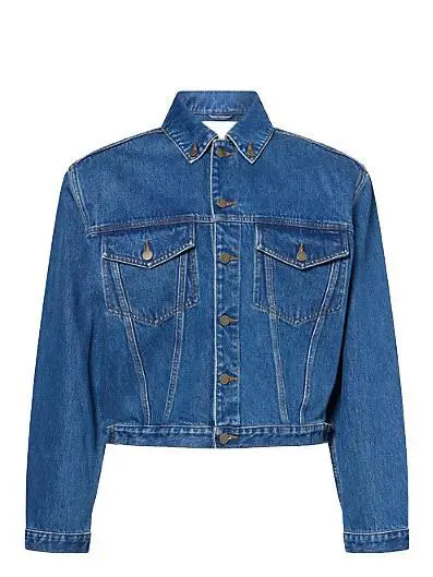 ENTIRE STUDIOS Regular-fit Shrunken Denim Jacket - River Wash