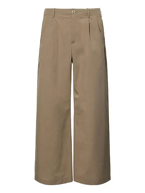 Our Legacy Bridge Pleated Wool-and-cotton Trousers - Dry Leaf Balance