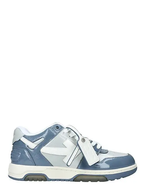 Off-White Out Of Office Patent-leather Trainers - Pale Blue