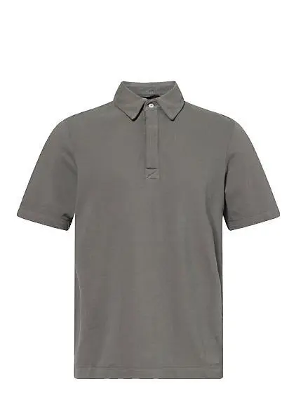 7 For All Mankind Regular-fit Short-sleeve Cotton Polo Shirt Xxl - Iron Gate