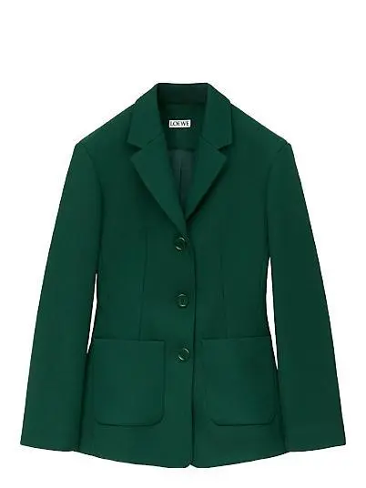 Loewe Notch-lapel Single-breasted Wool Blazer - Green