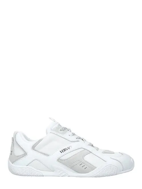 Versace Galaxia Leather And Mesh Trainers - White