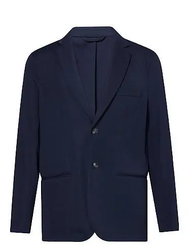 Emporio Armani Notch-lapel Single-breasted Stretch-woven Jacket - Iconico 0920 Blu Navy Ea