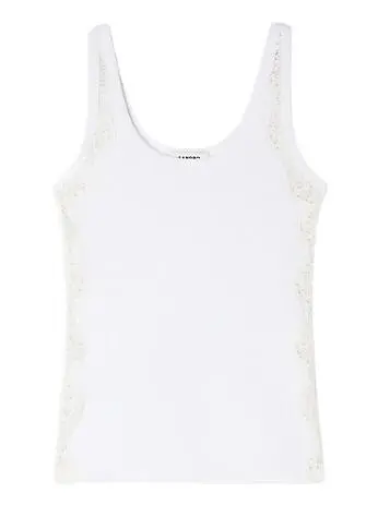 Sandro Sleeveless Lace-strap Cotton Top - White