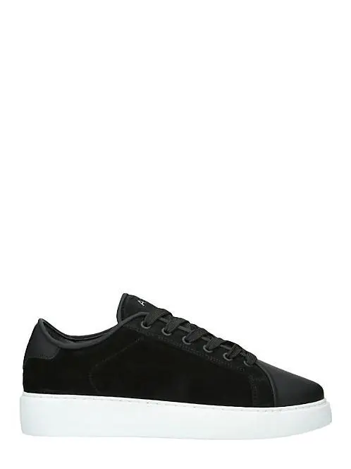 ARNE Mid Court Suede Trainers - Blk/white
