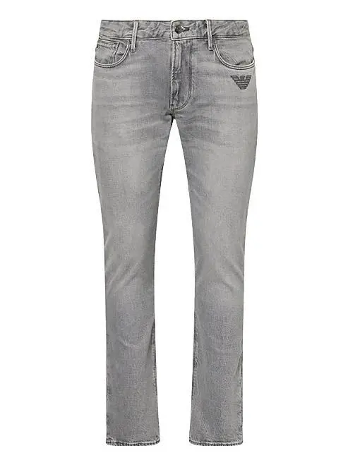 Emporio Armani Eagle Slim-fit Denim Jeans - Light Grey Denim