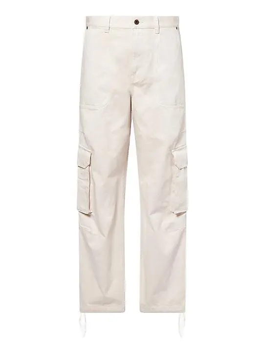 Loewe High-rise Side-pocket Cotton Cargo Trousers - Light Beige