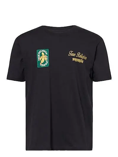 True Religion Orchard Stamps Logo Cotton T-shirt - Jet Black