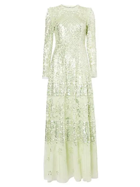 NEEDLE & THREAD Aurora Sequin-embellished Tulle Gown - Peppermint