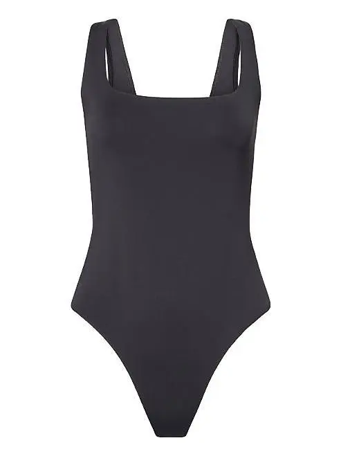 Good American Square-neck Stretch-woven Bodysuit - Black001