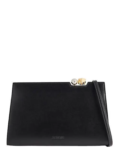 Jacquemus The Salon Charm Leather Shoulder Bag - Black