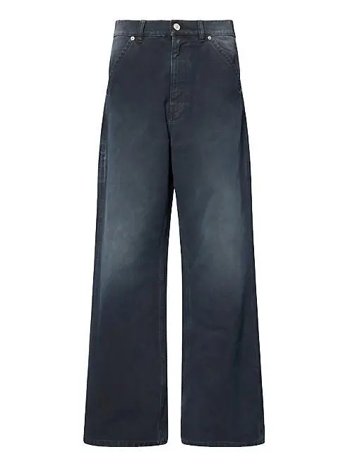 Marni Straight-leg Denim Jeans With Embroidered Logo - Black