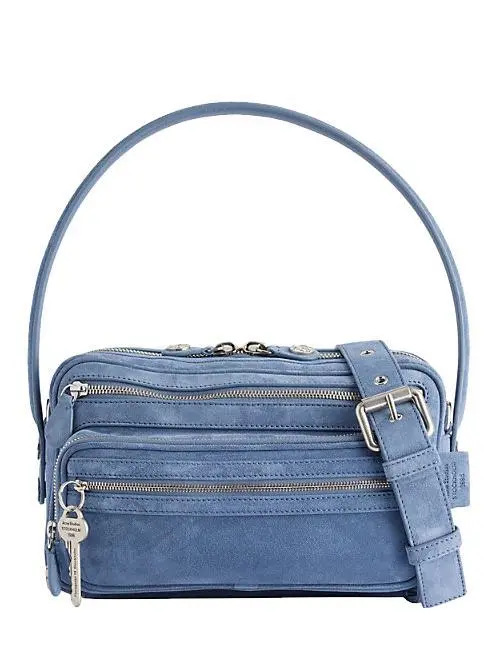 Acne Studios Camero Party Suede Shoulder Bag - Denim Blue