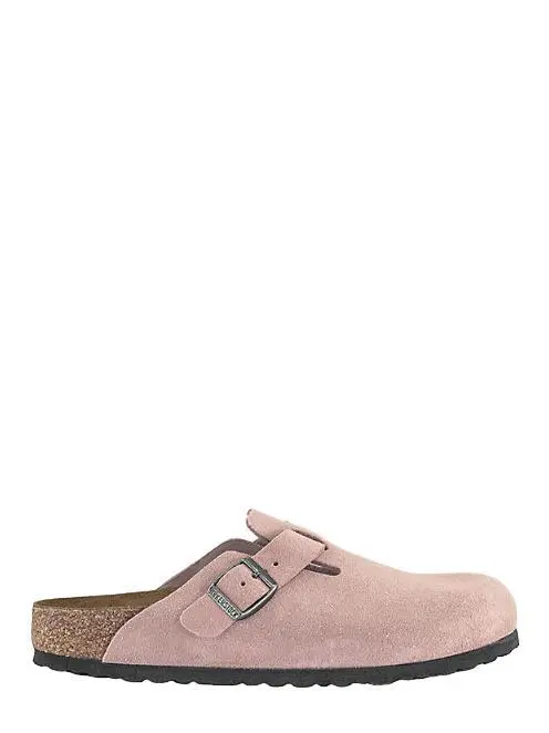 BIRKENSTOCK Boston Suede Clogs - Pink Clay Suede