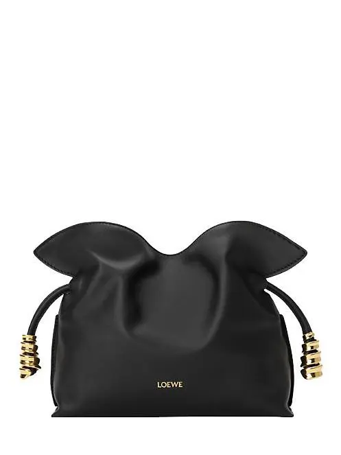 Loewe Flamenco Mini Leather Clutch Bag - Black