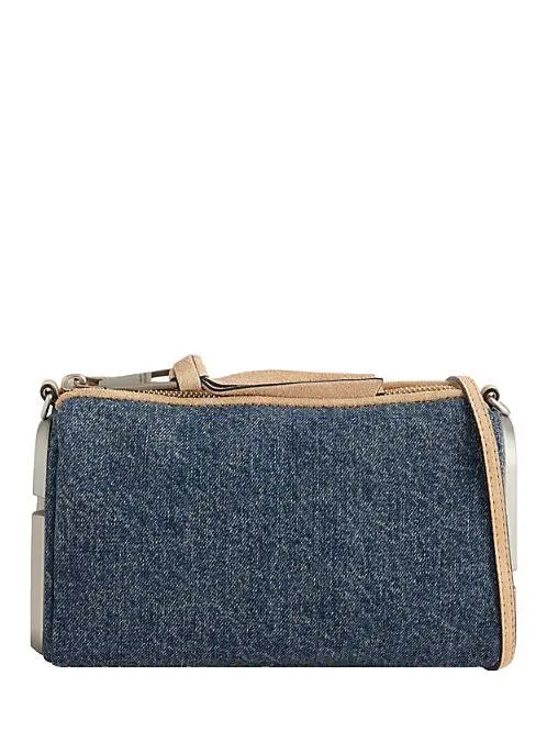 Marc Jacobs The Denim Suede Snapshot Shoulder Bag - Dark Wash Indigo