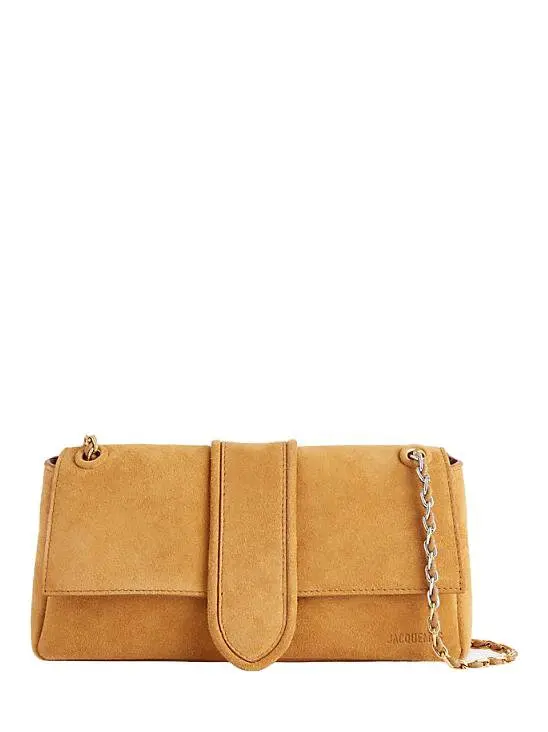 Jacquemus The Bambino Chaîne Suede Shoulder Bag - Camel