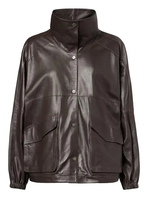 Nour Hammour Anorak Leather Jacket - Brown