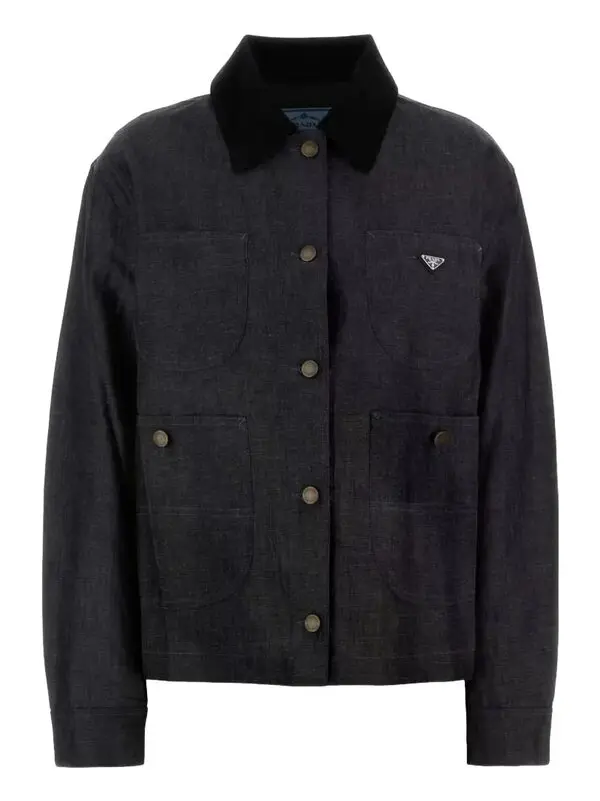 Prada Patch Pocket Collar Jacket - Black