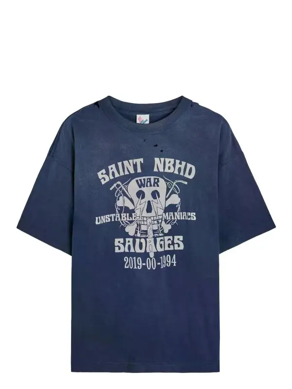 SAINT MXXXXXX X Neighbourhood Graphic-print T-shirt - Blue