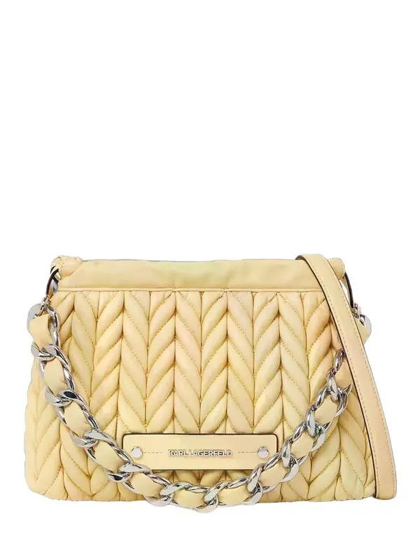 Karl Lagerfeld K/weave Chain Crossbody Bag - Yellow