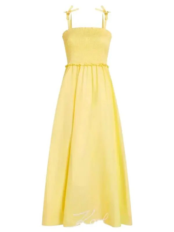 Karl Lagerfeld Signature Bow-detail Maxi Dress - Yellow