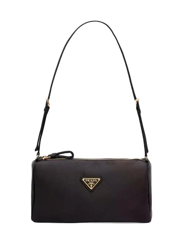 Prada Triangle Logo Shoulder Bag - Black