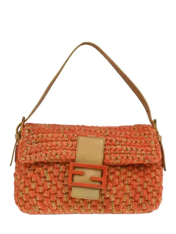 Fendi 1990-2000s Baguette Wool Handbag - Orange