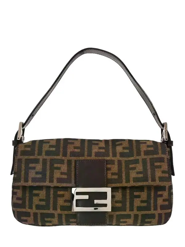 Fendi 2001 Baguette Zucca Canvas Handbag - Brown