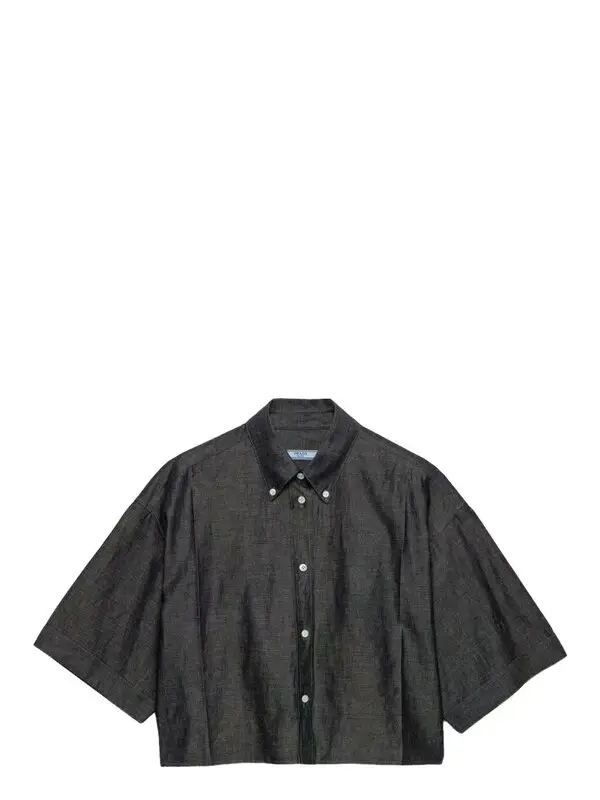 Prada Short-sleeved Chambray Shirt - Blue
