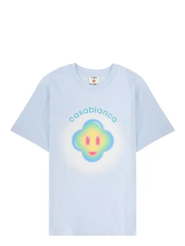 Casablanca T-shirt With Print - Azure