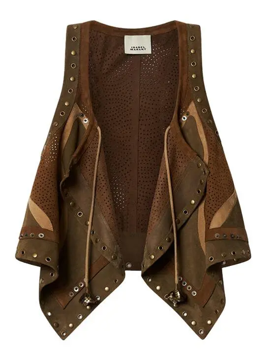 Isabel Marant Kelby Leather Vest - Bronze
