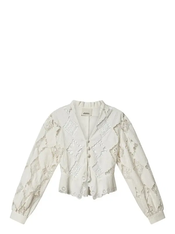 Isabel Marant Nina Broderie Anglaise Blouse - White